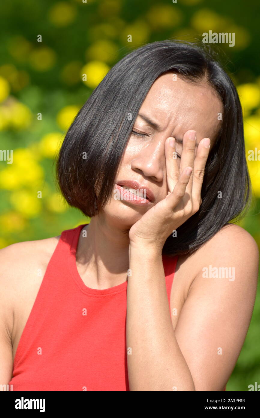 Tired Adult Female Stock Photo - Alamy