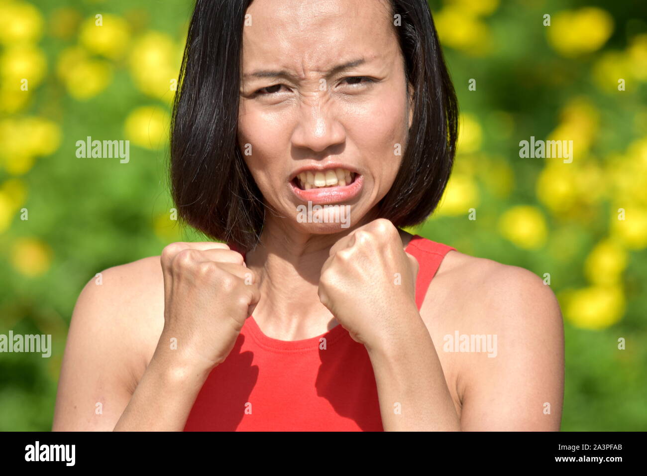 An Angry Adult Female Stock Photo - Alamy