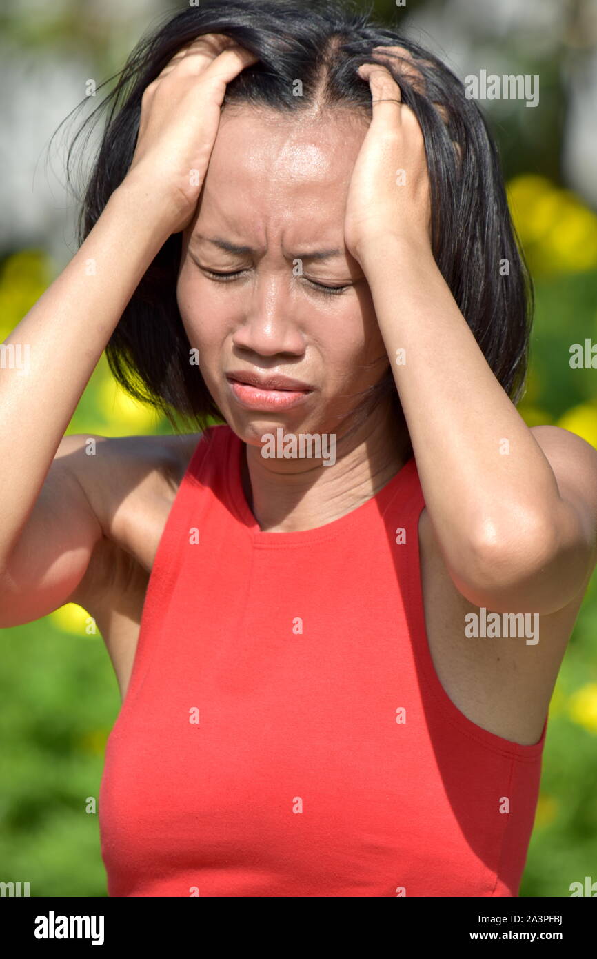 Stressed Female Woman Stock Photo - Alamy