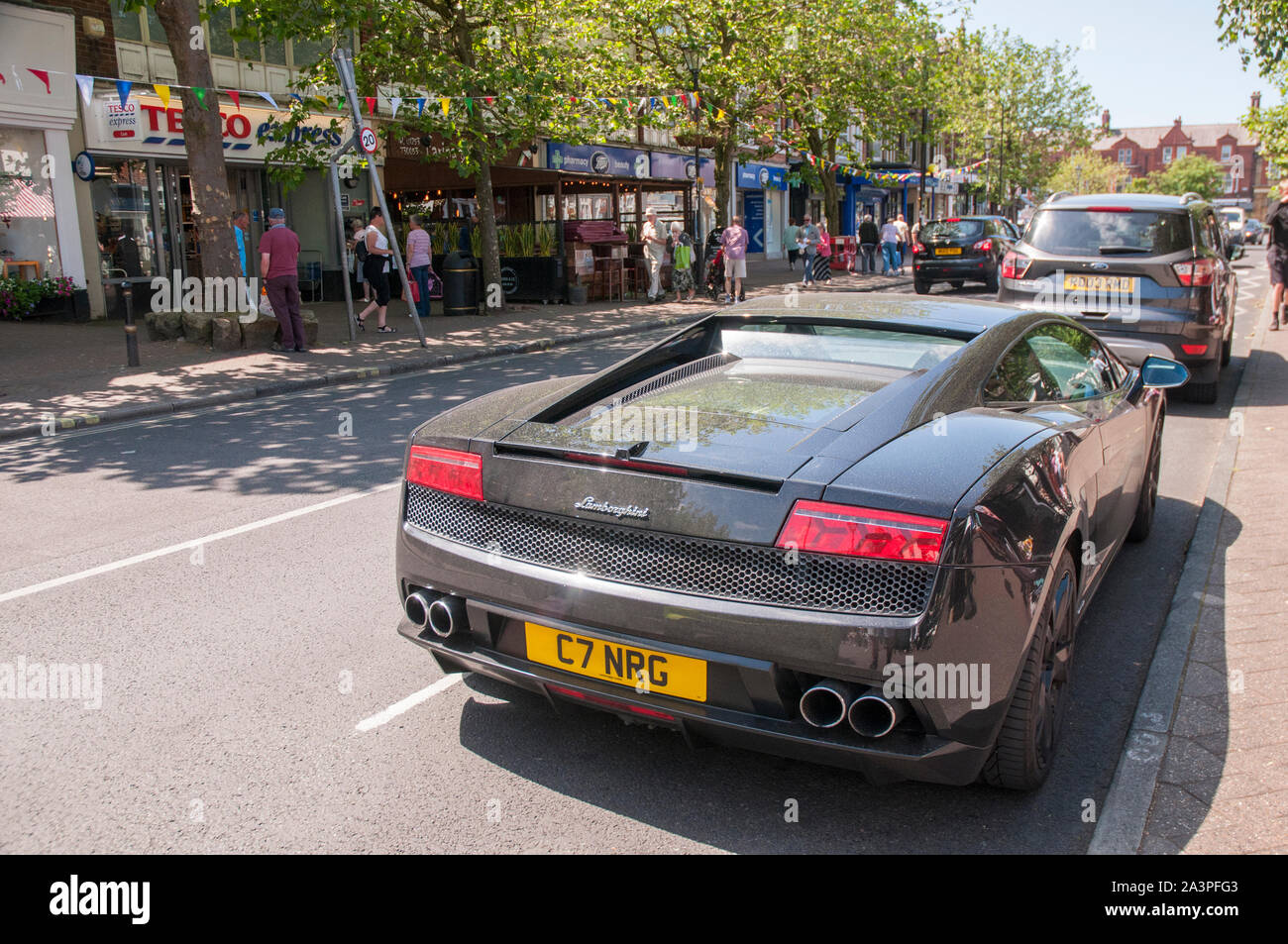 Lamborghini Gallardo Coupe parked on a busy main street in Lytham ...