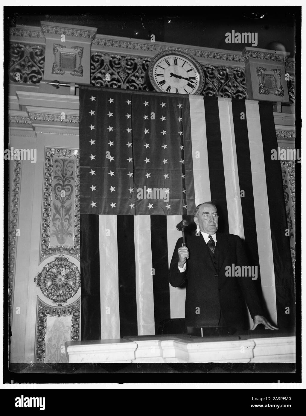Speaker Bankhead with gavel opening Congress Stock Photo - Alamy