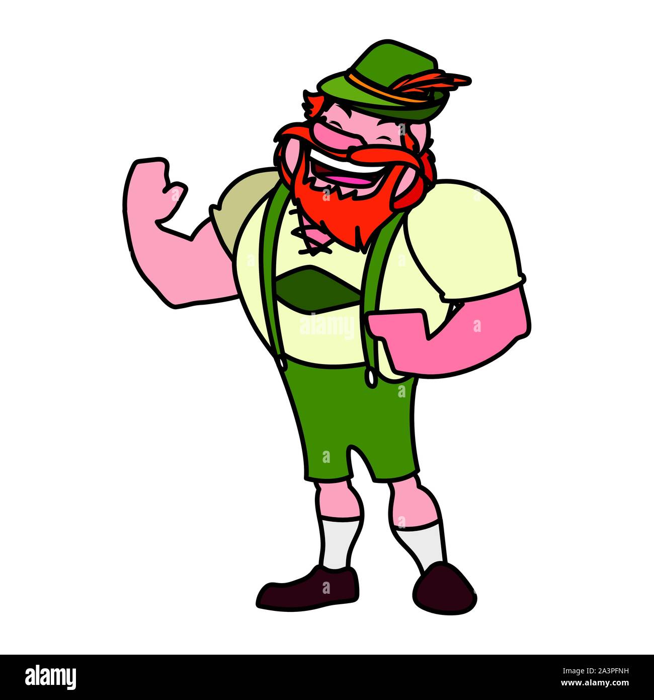 man with german traditional dress in white background vector ...