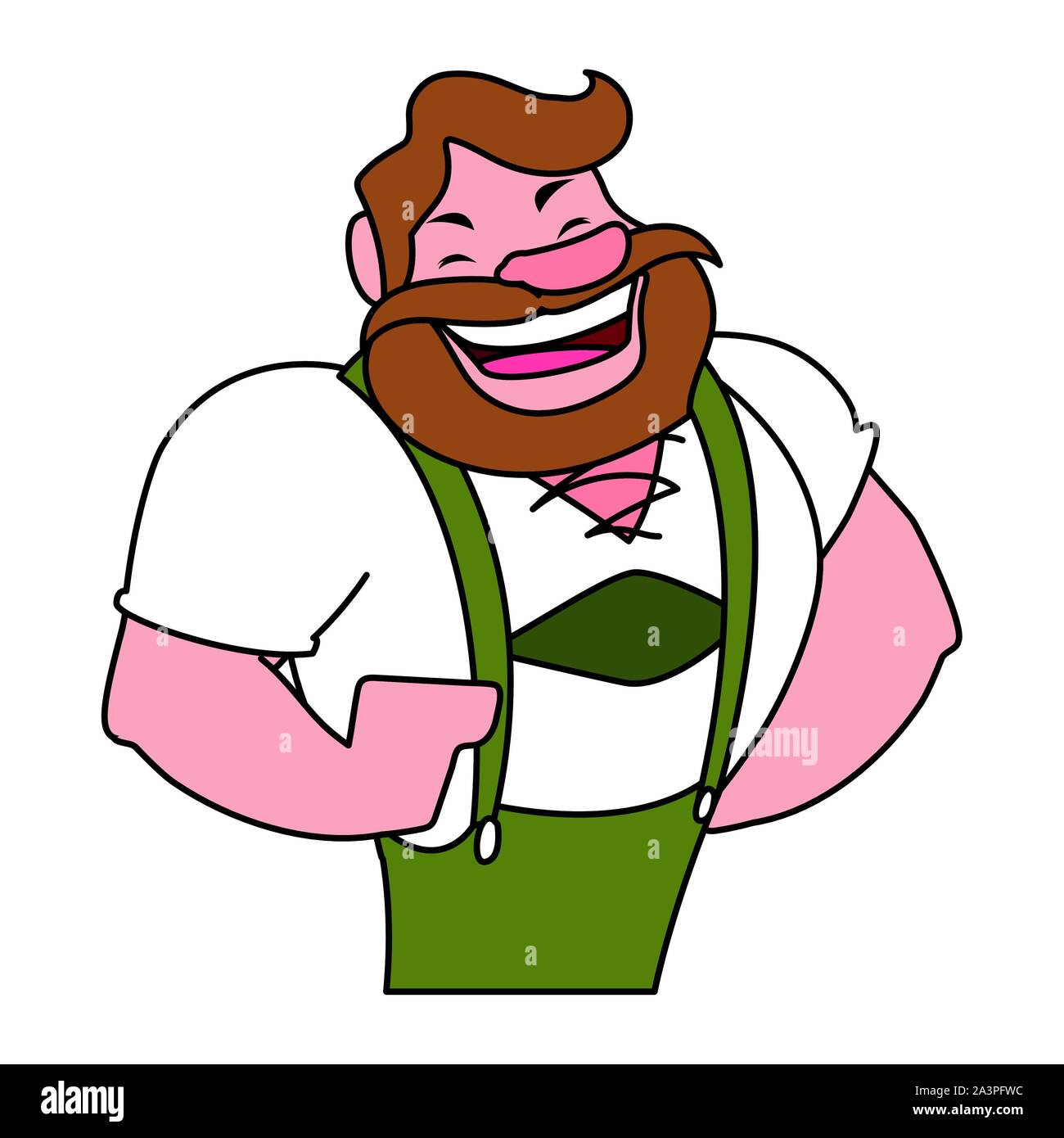 man with german traditional dress in white background vector ...