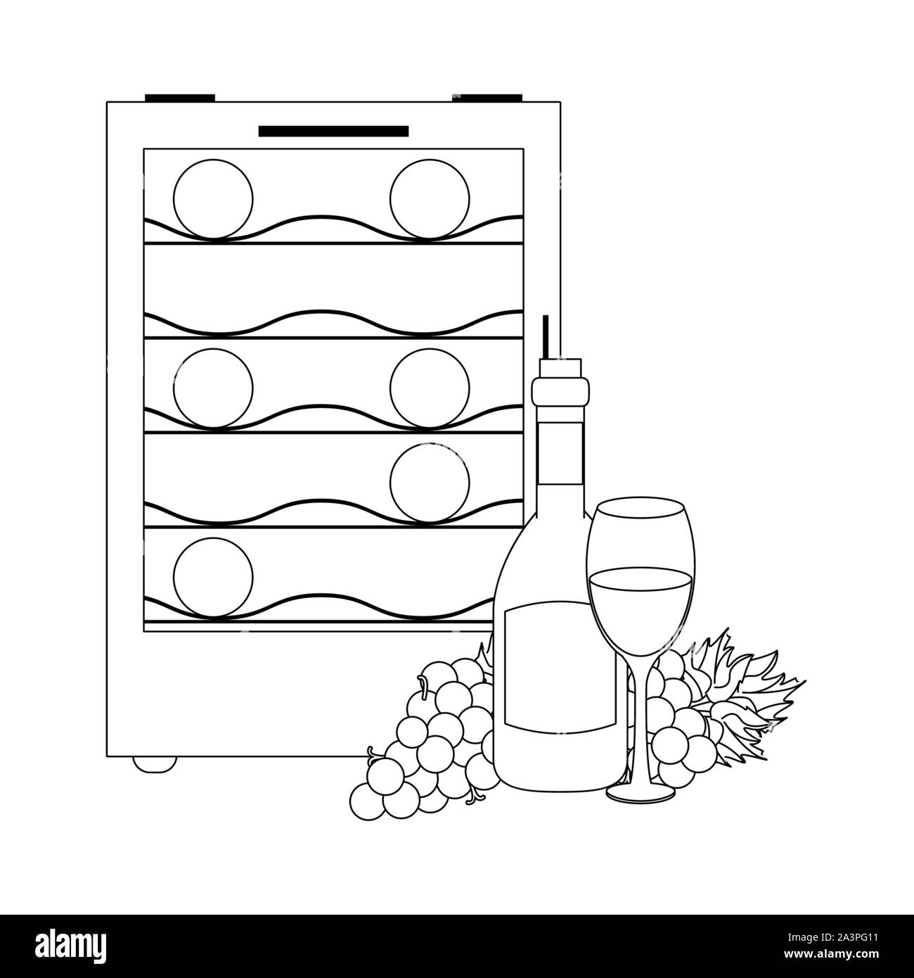 Wine bottle fridge Stock Vector Images - Alamy