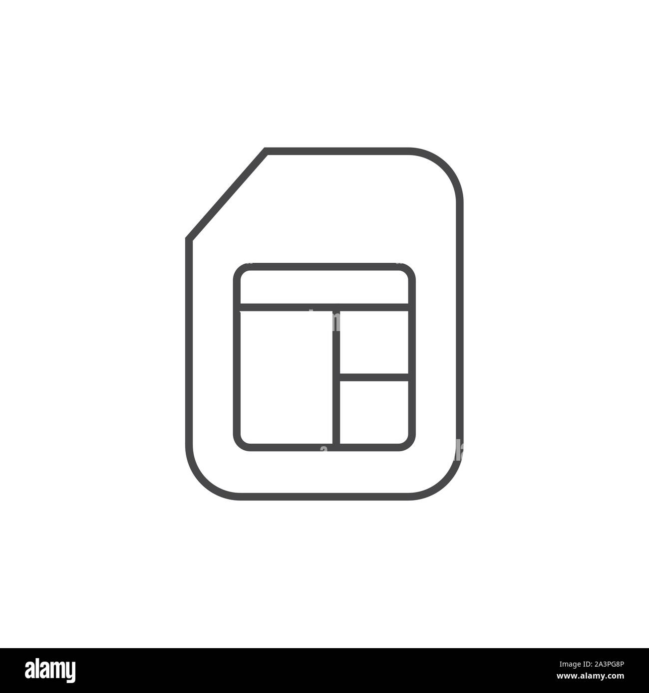 sim card chip technology icon line illustration design Stock Vector ...