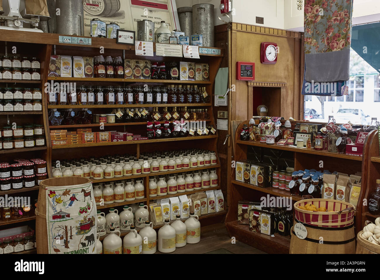 Woodstock, Vermont - September 30th, 2019: Variety of New England maple ...