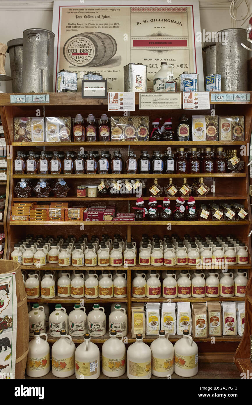 Woodstock, Vermont - September 30th, 2019: Variety of New England maple ...