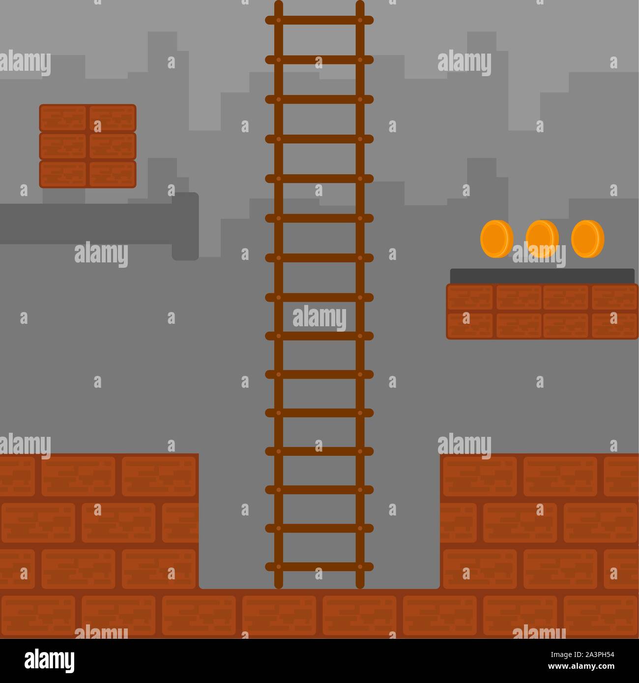 Video game world design. Pixel scene of arcade - Vector Stock Vector ...