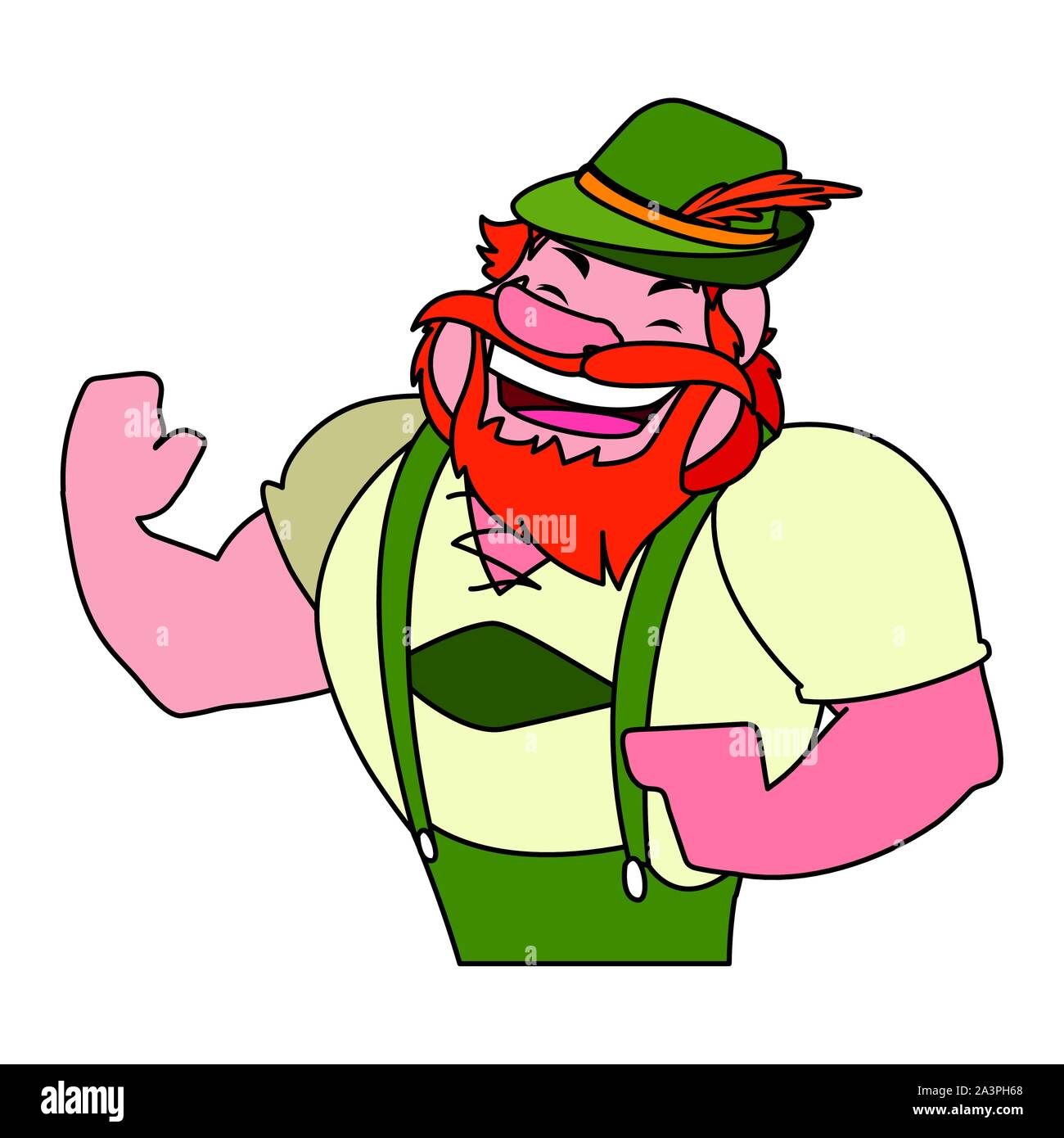 man with german traditional dress in white background vector ...