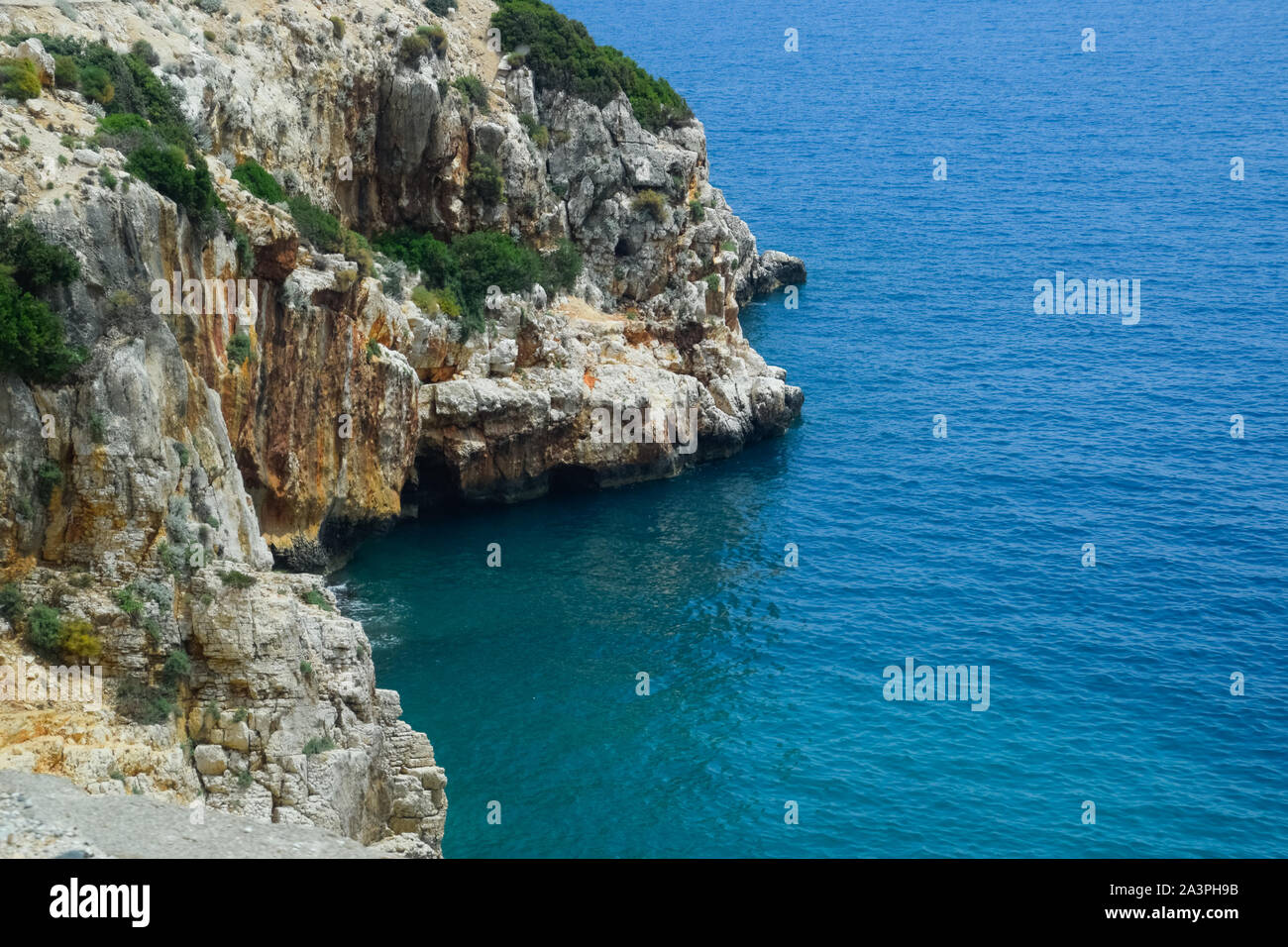 Mediterranean water of antalya turkey rocky cliffs hi-res stock ...