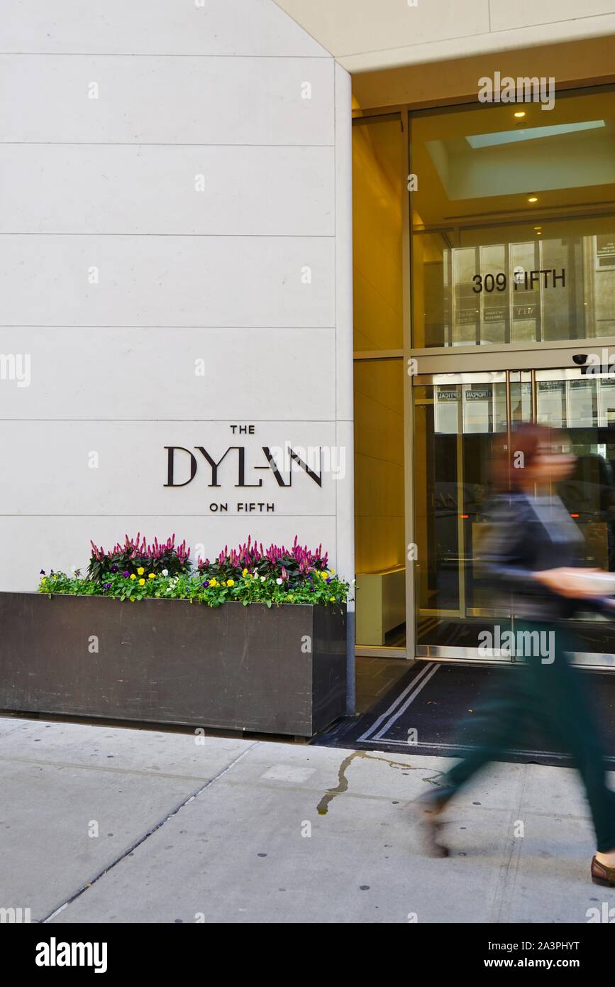 NEW YORK CITY, NY -4 OCT 2019- View of the Dylan Hotel, a boutique ...