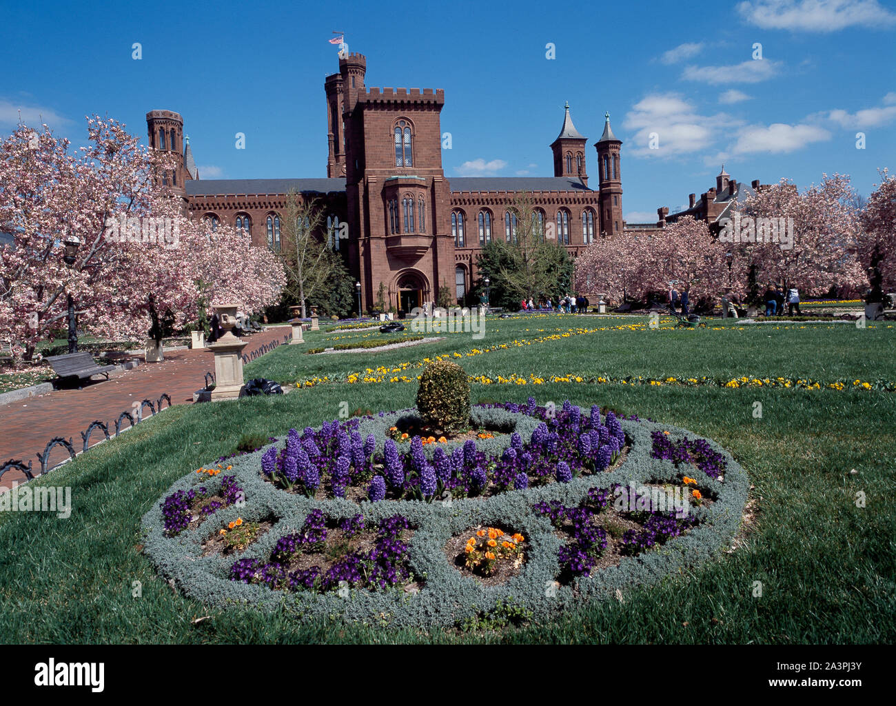 Springtime view of the Smithsonian Institution Castle, the museum ...