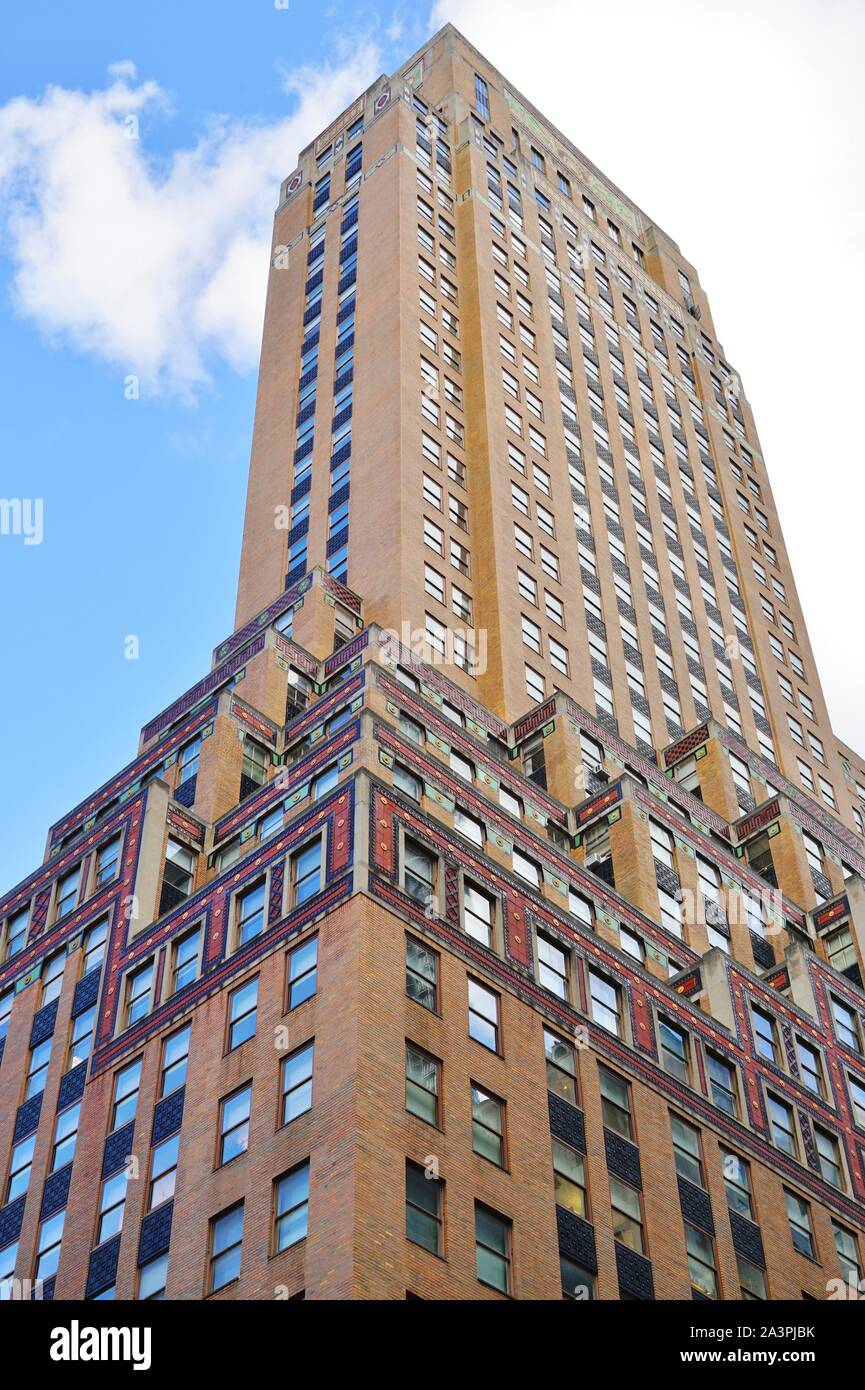 NEW YORK CITY, NY -4 OCT 2019- View of the Fred F. French building, a ...