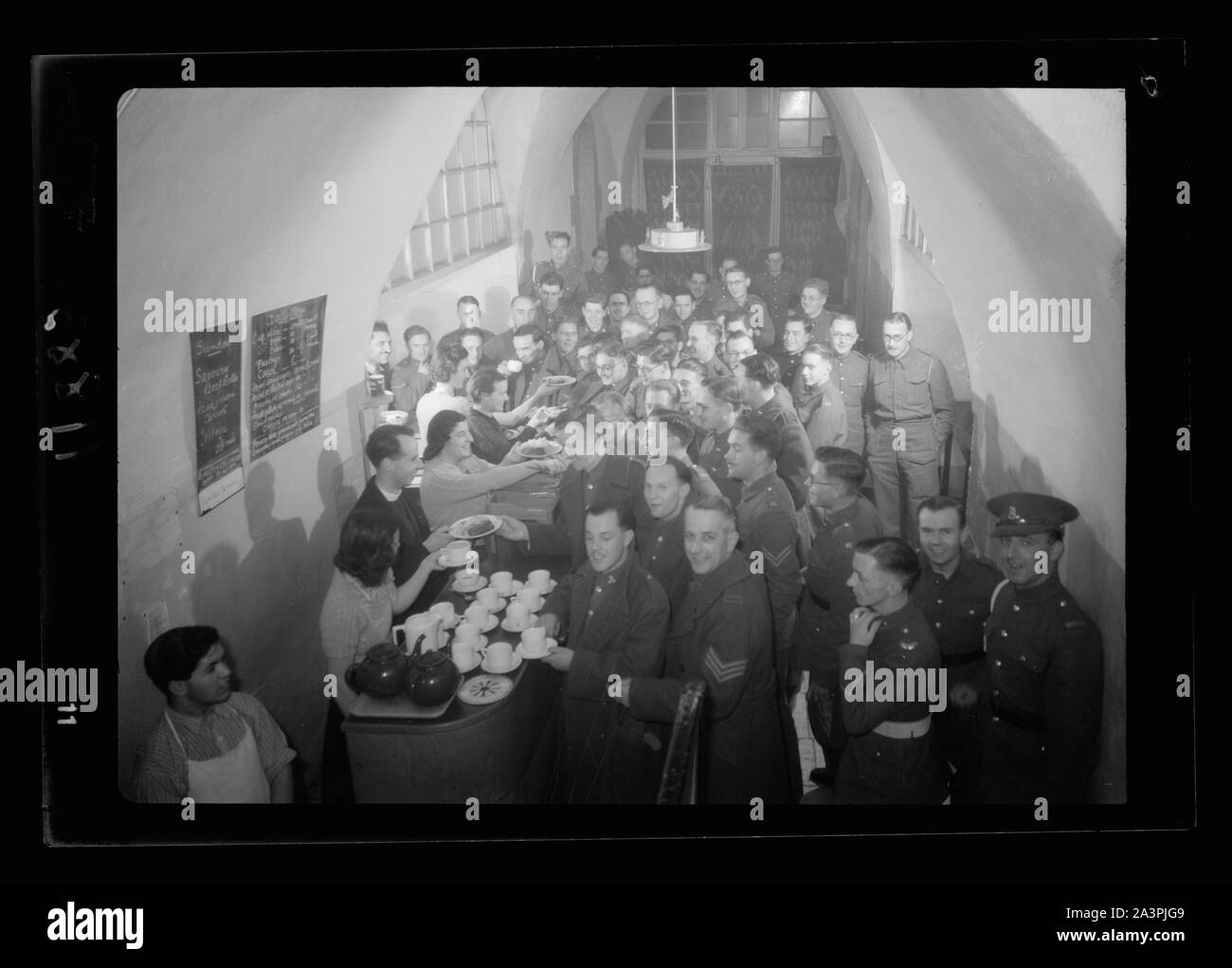 St. Andrew's House. Soldiers in lower hallway, taken from stairs Stock ...