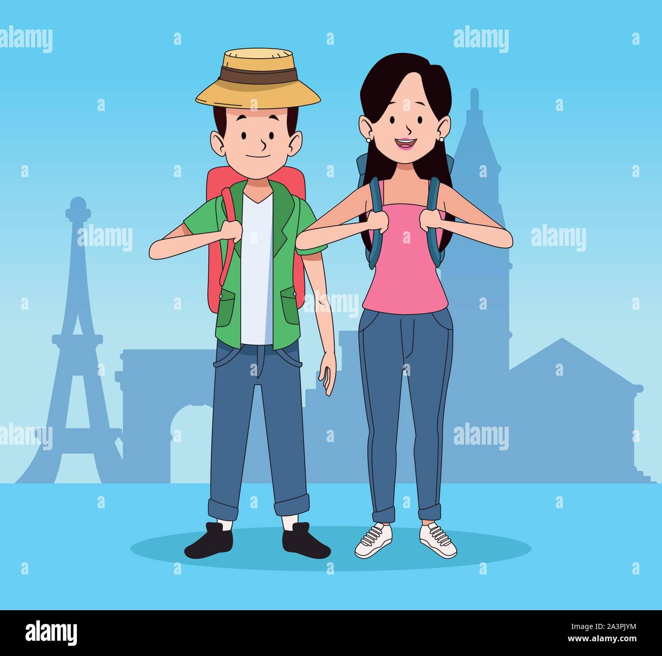 Cartoon Tourists and world travel design Stock Vector Image & Art - Alamy