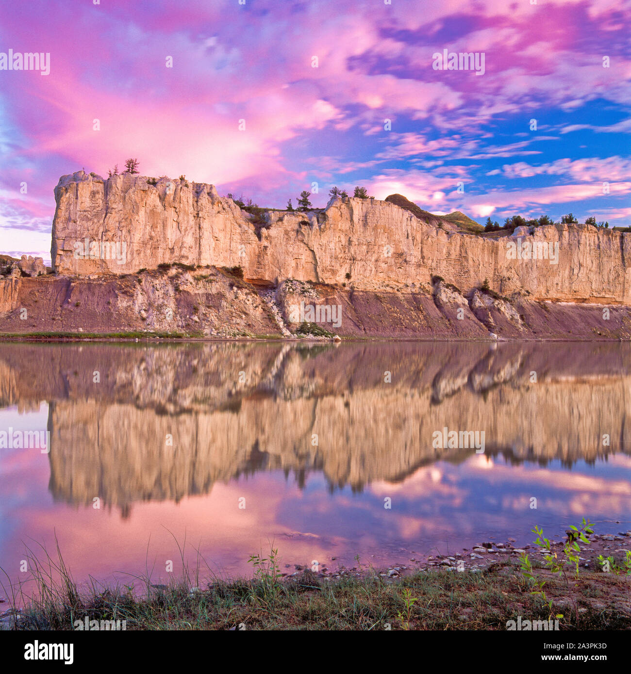 sunrise over the white cliffs of the wild and scenic missouri river ...