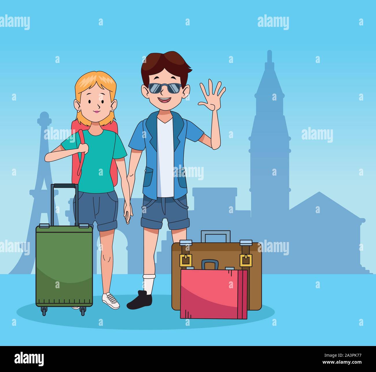 Cartoon Tourists and world travel design Stock Vector Image & Art - Alamy