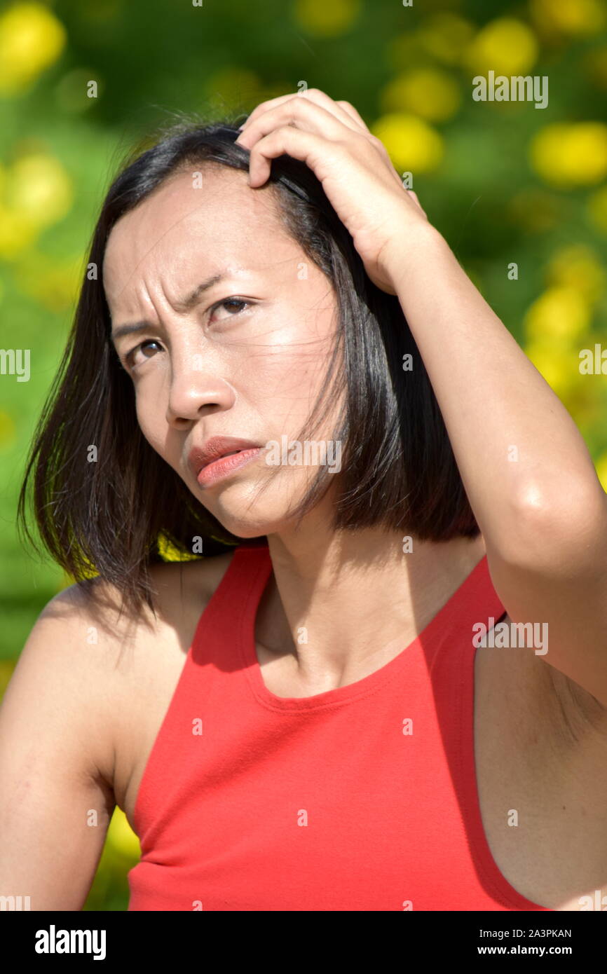 Confused Female Woman Stock Photo - Alamy