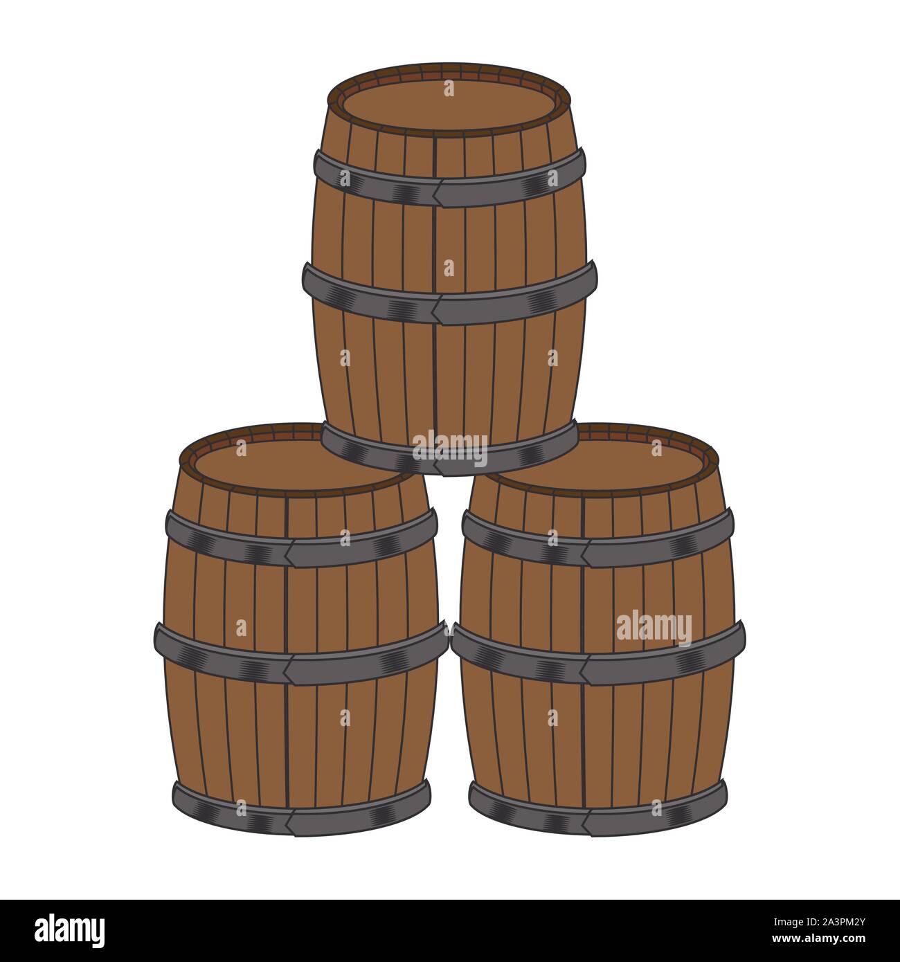 stack of wine wooden barrels design Stock Vector Image & Art - Alamy