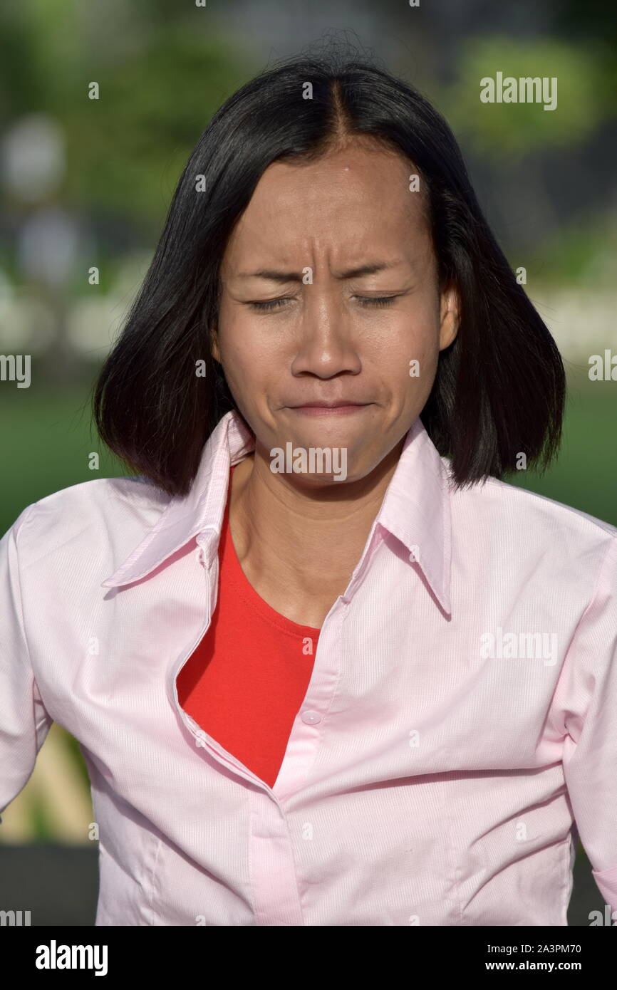 Stressed Beautiful Minority Woman Stock Photo - Alamy