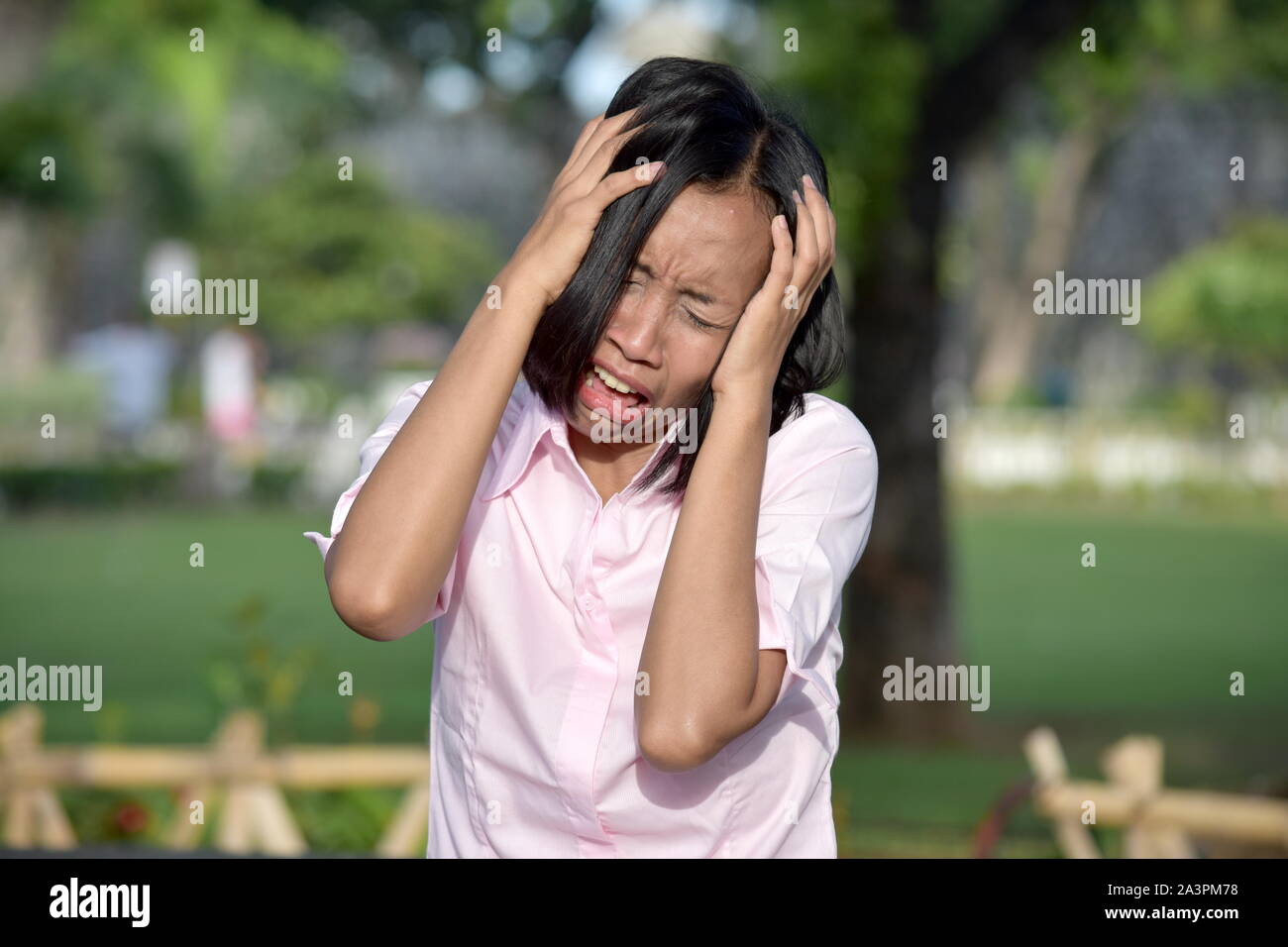 Stressed Adult Female Stock Photo - Alamy