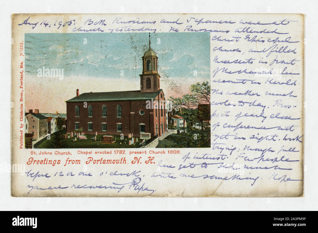 St. Johns Church. Chapel erected 1732, present church 1808 Stock Photo ...