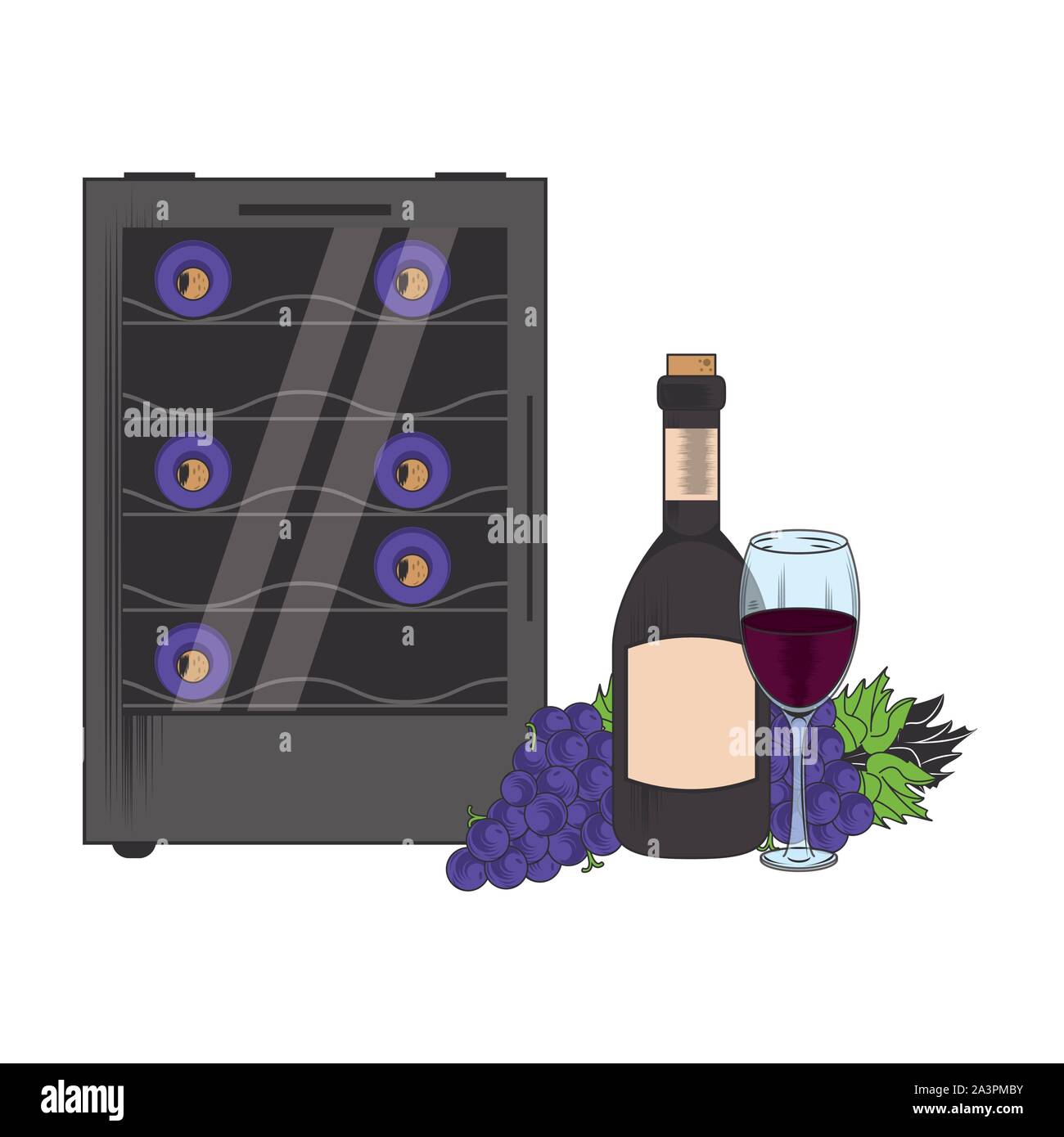 Wine bottle fridge Stock Vector Images - Alamy