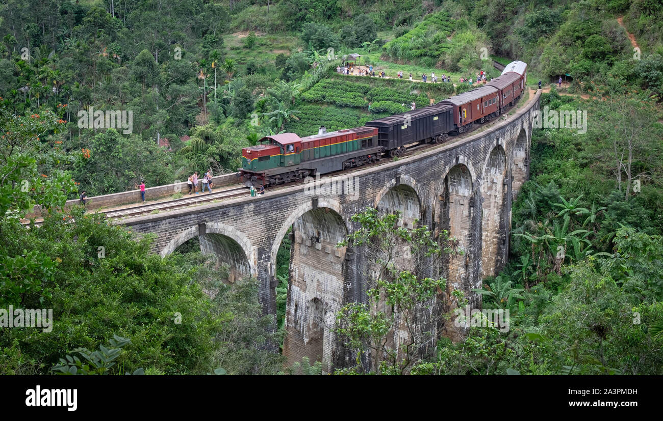 ELLA/ DEMODARA, SRI-LANKA: AUGUST 08/ 2019: The Nine Arches Demodara ...