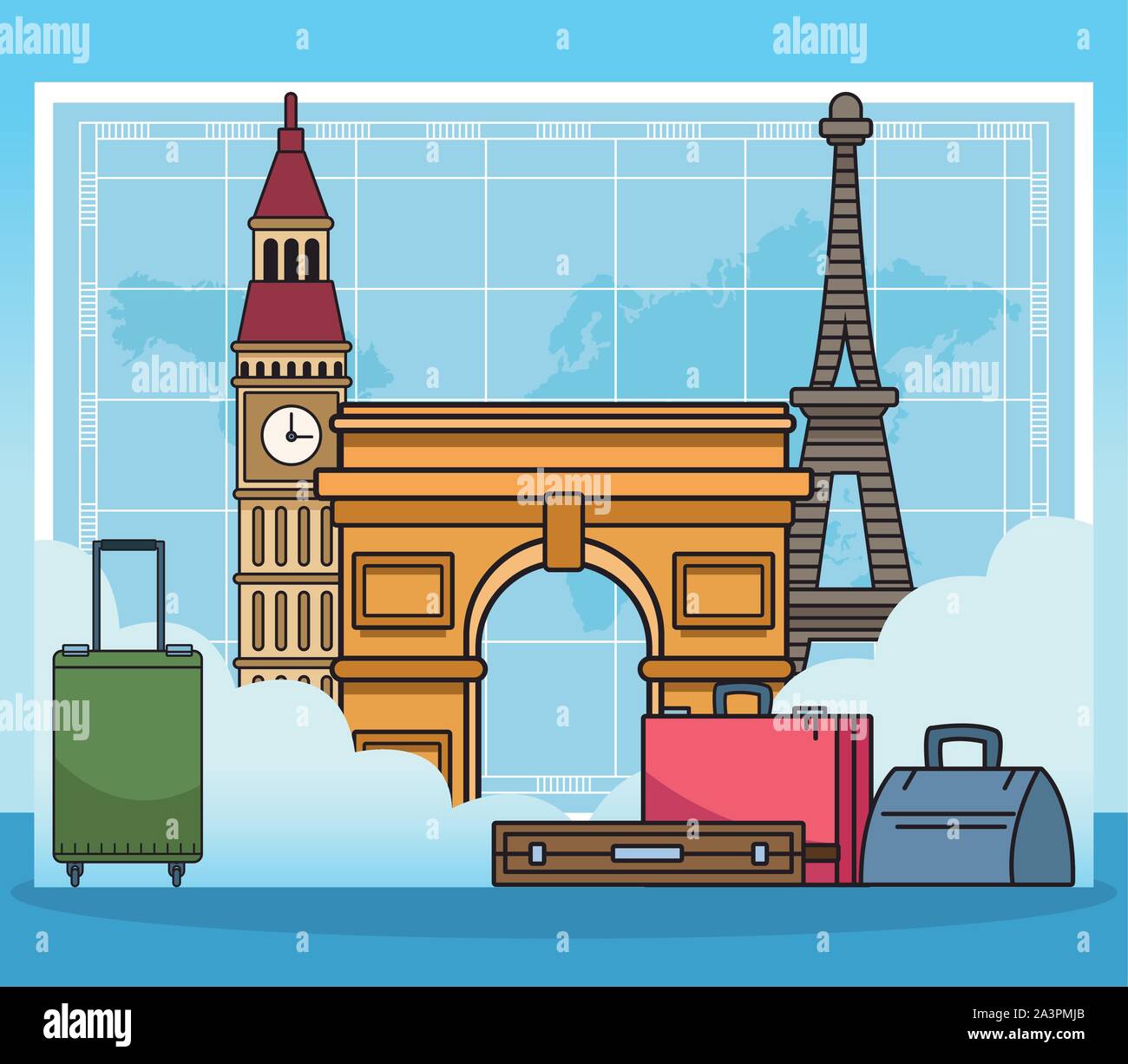 Iconic monuments and world travel design Stock Vector Image & Art - Alamy