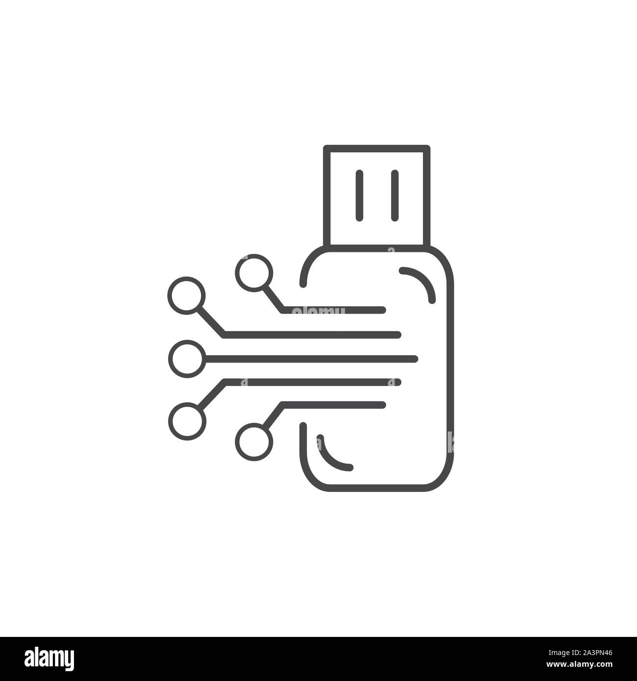 flash usb electronic circuit technology icon line illustration design ...