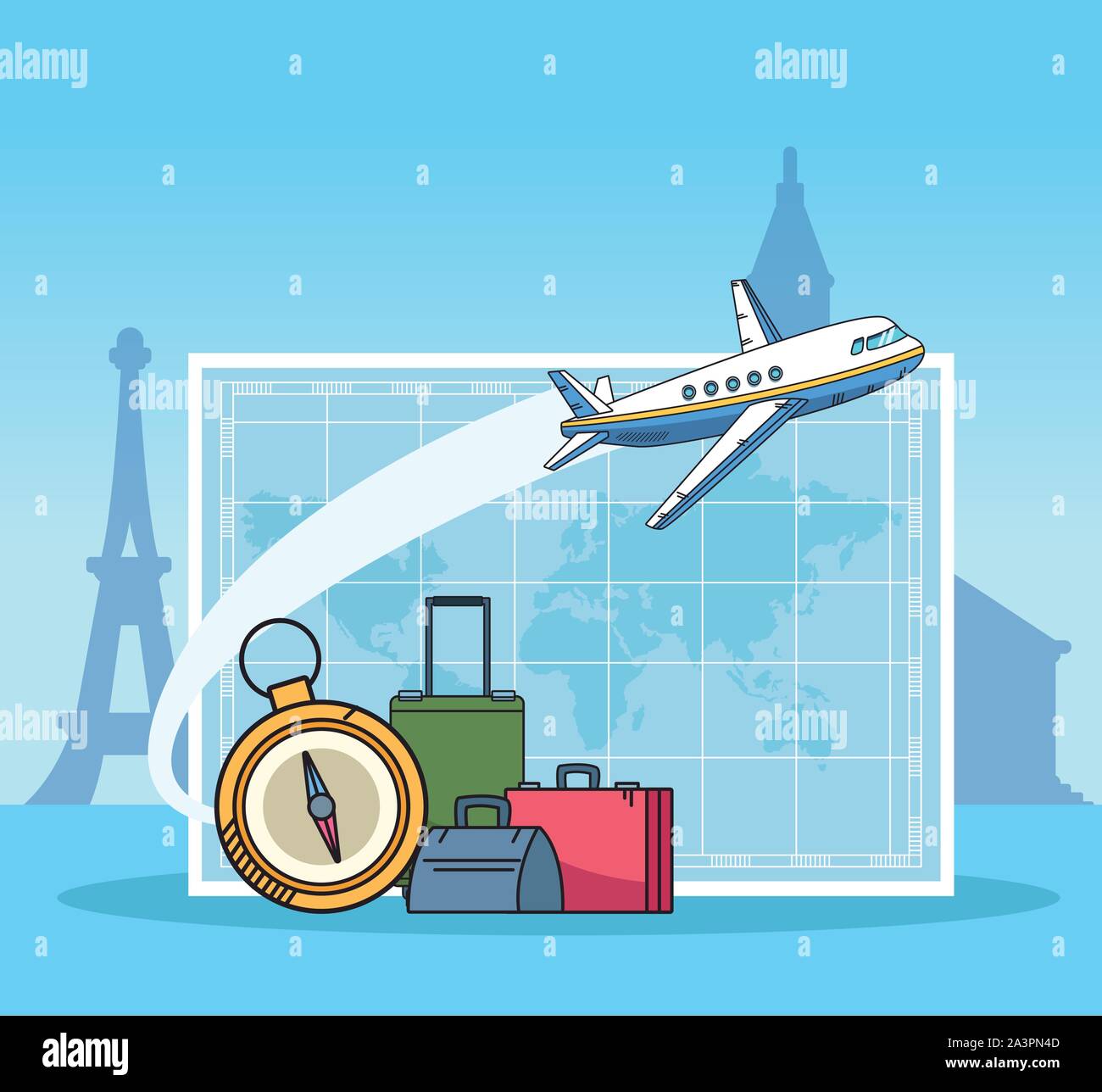 Airplane flying and world travel design Stock Vector Image & Art - Alamy