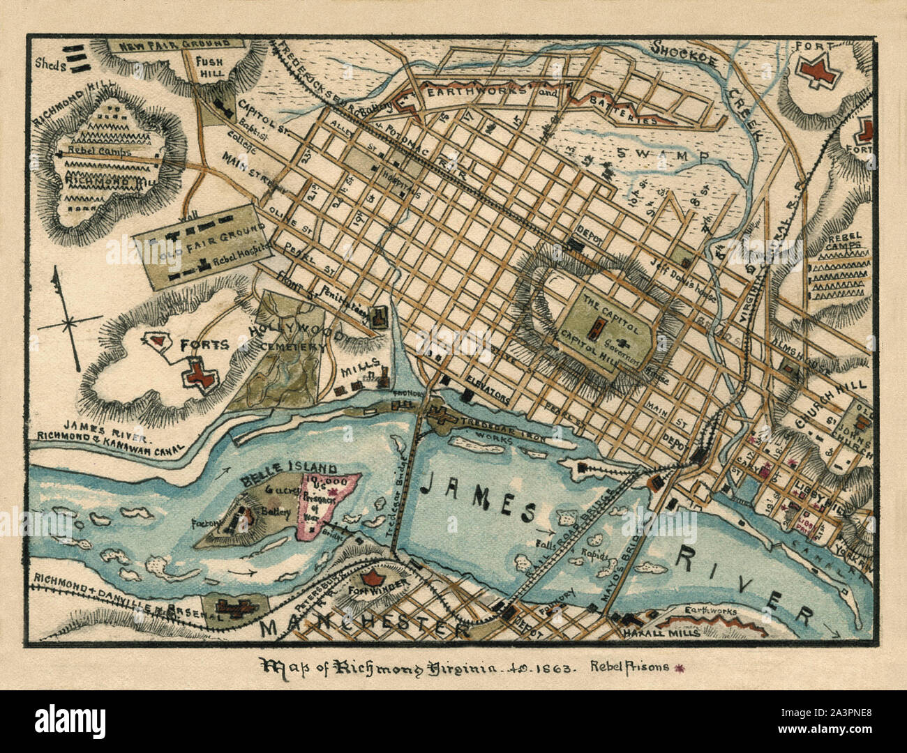 Richmond Virginia 1863 Stock Photo - Alamy