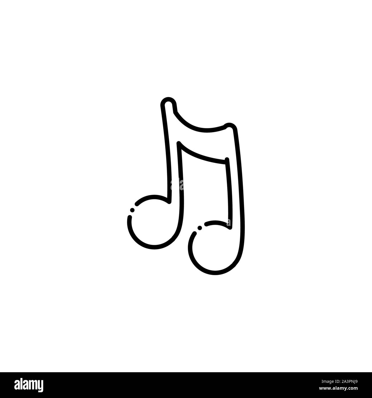 Music Note Silhouette White