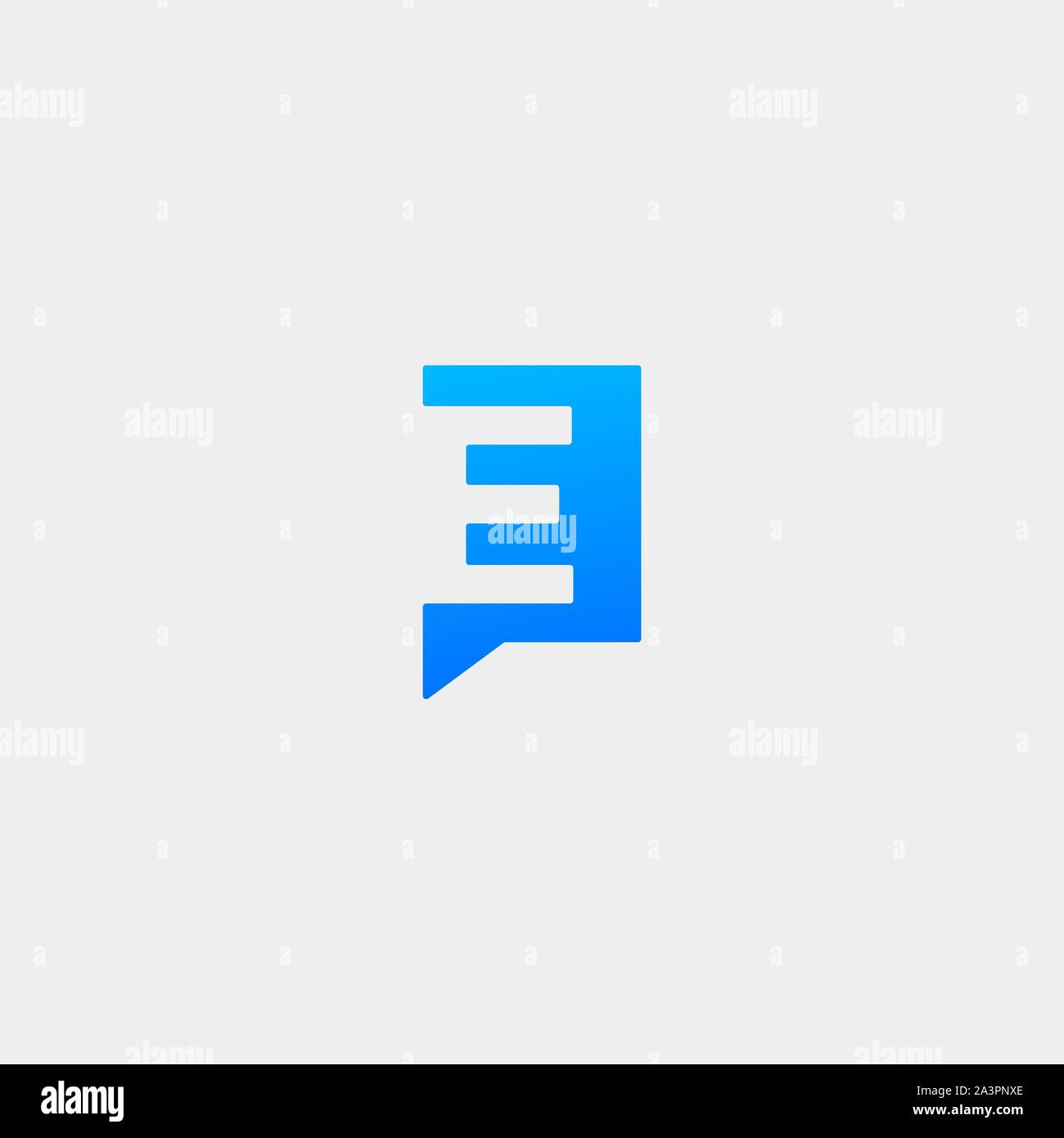 Letter E Chat Logo Template Vector Design Message Icon Stock Vector ...