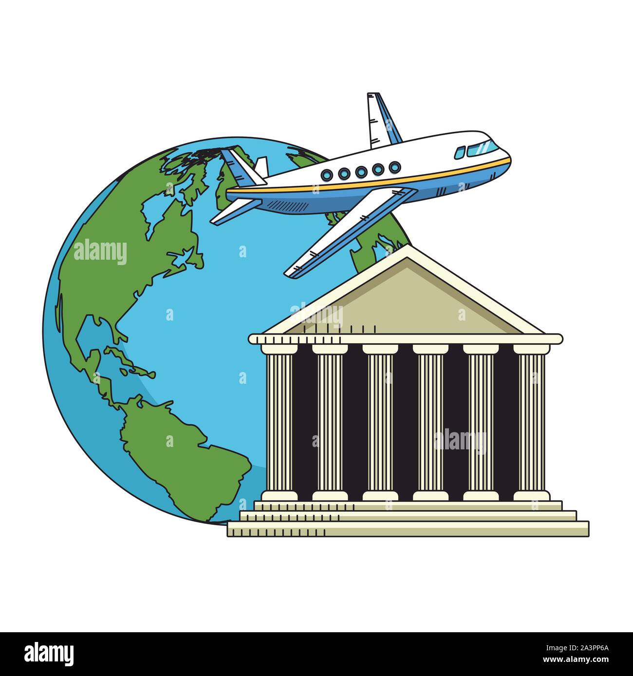 iconic monument and earth planet icon Stock Vector Image & Art - Alamy
