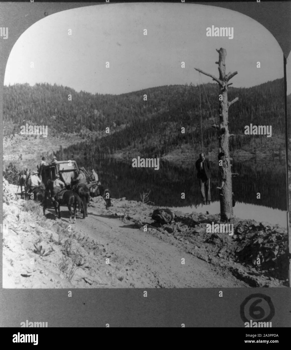 Stage coach robbery]: Gone over the big trail Stock Photo - Alamy