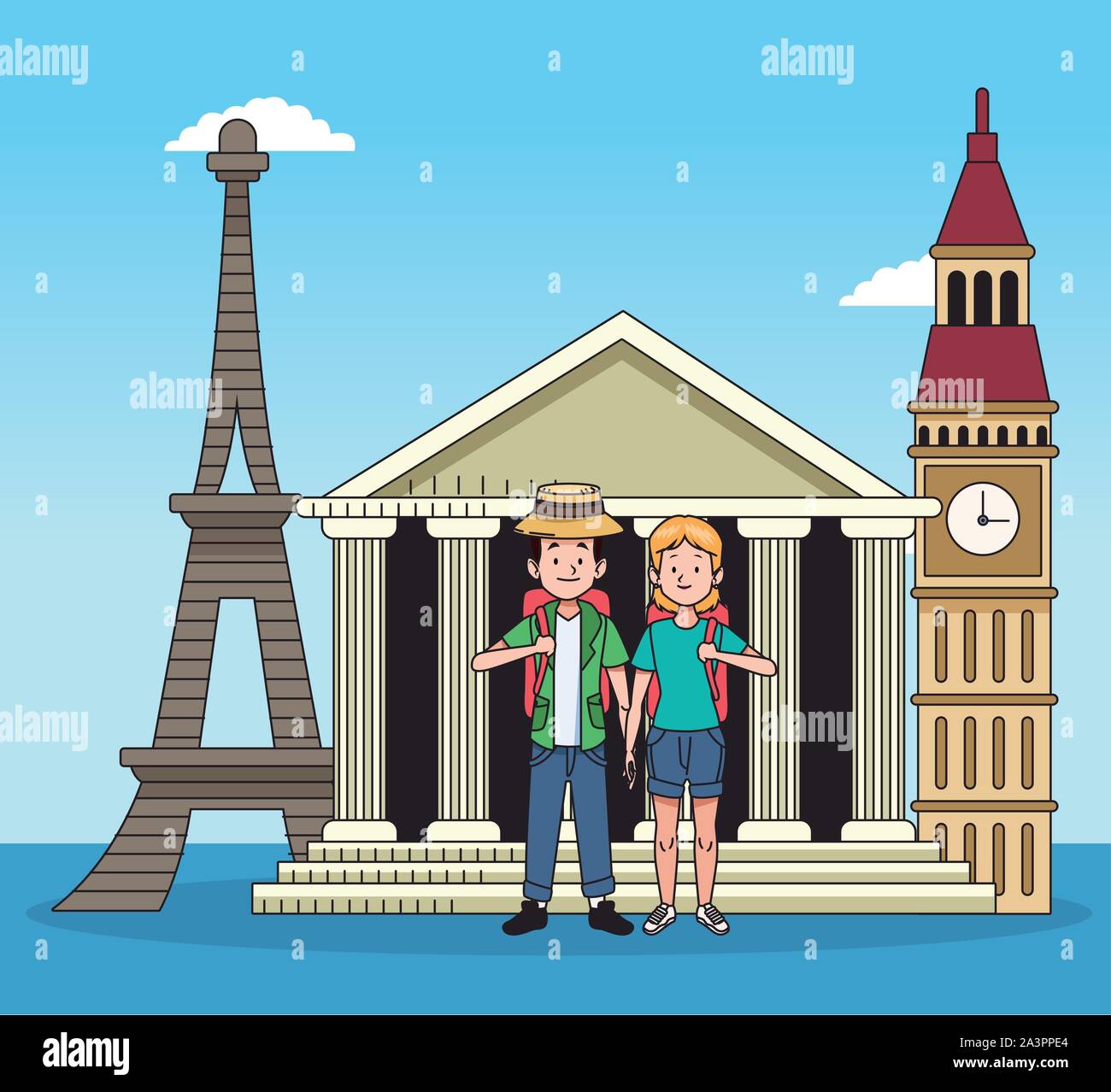 iconic monuments of the world design Stock Vector Image & Art - Alamy