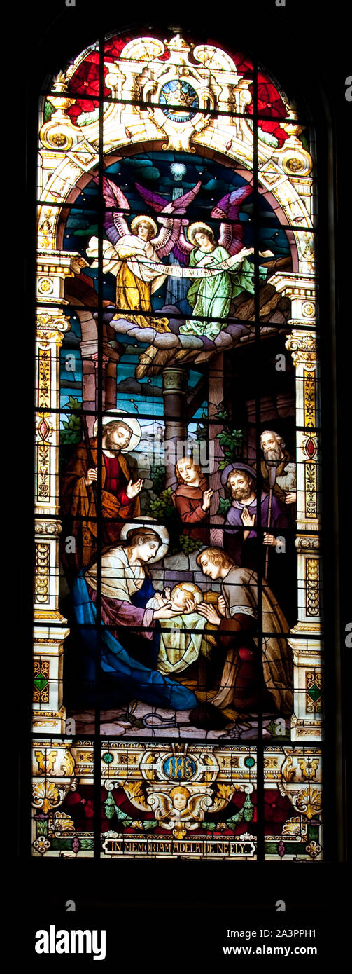 Stained glass window, Cathedral of the Immaculate Conception, Mobile ...