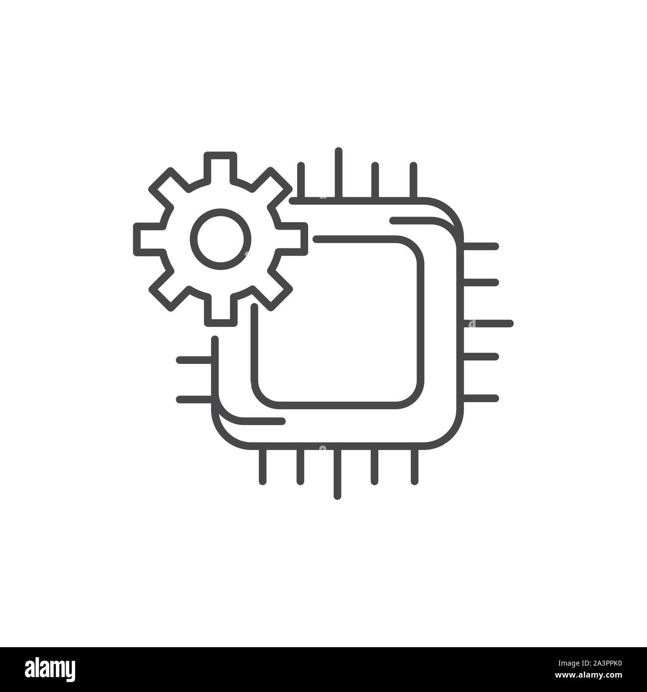gear electronic circuit technology icon line illustration design Stock ...