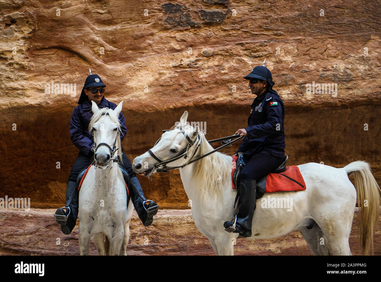 Two Park Rangers at the Petra Archaelogical Park, Jordan Stock Photo ...