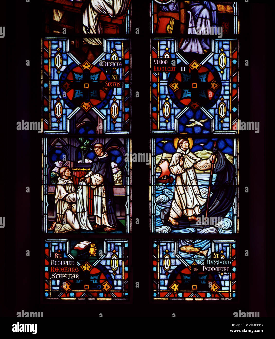 Stained-glass window at St. Dominic Catholic Church in the southwest ...