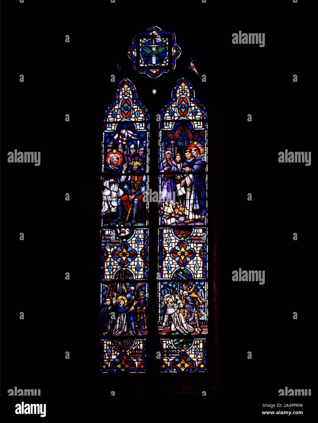 Stained-glass window at St. Dominic Catholic Church in the southwest ...