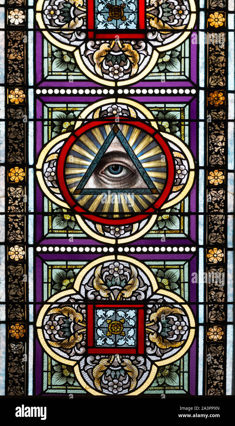 Stained-glass window at the Nativity of Mary, Blessed Virgin Catholic ...