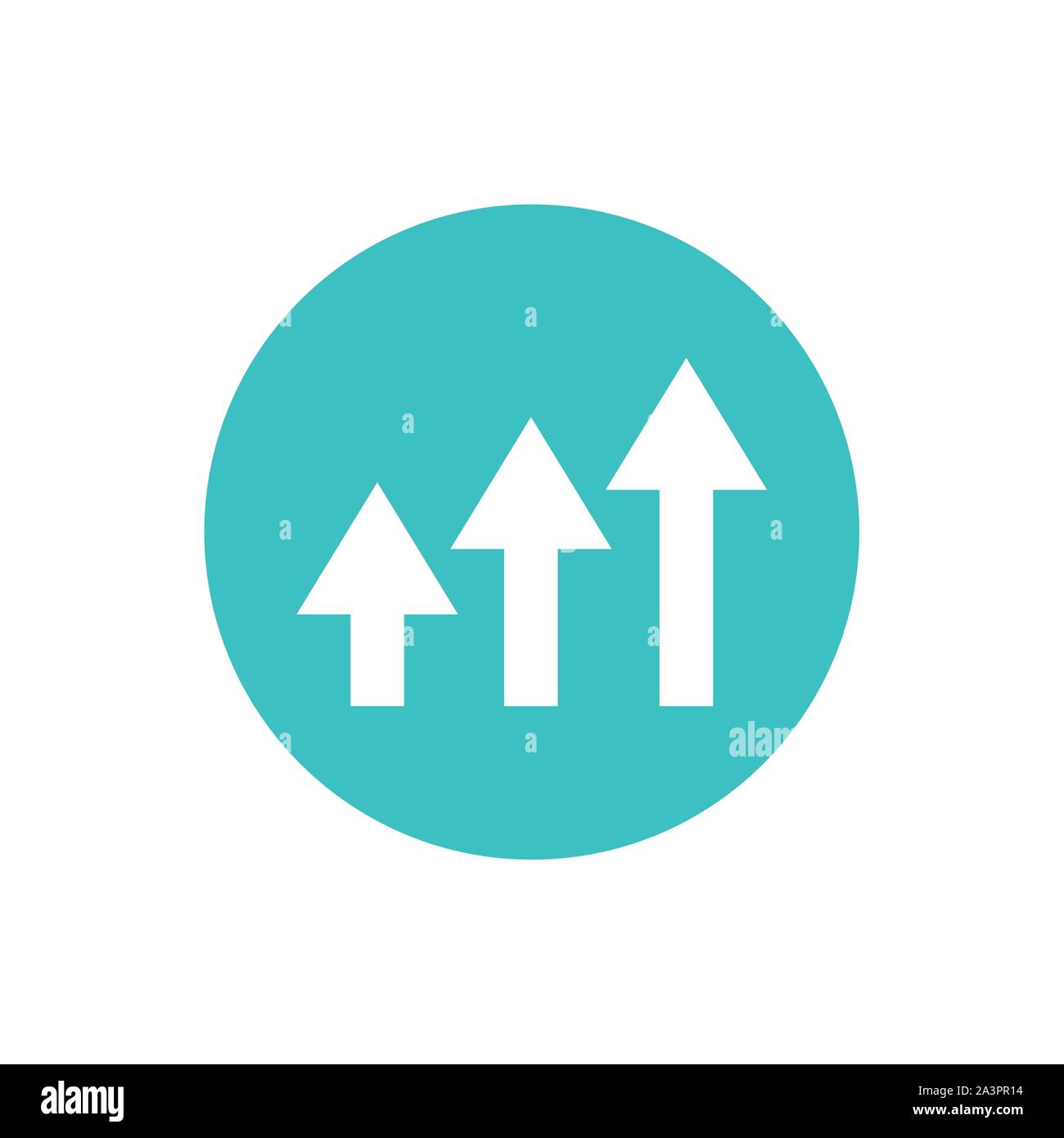 icon of arrows up report in color circle illustration Stock Vector ...