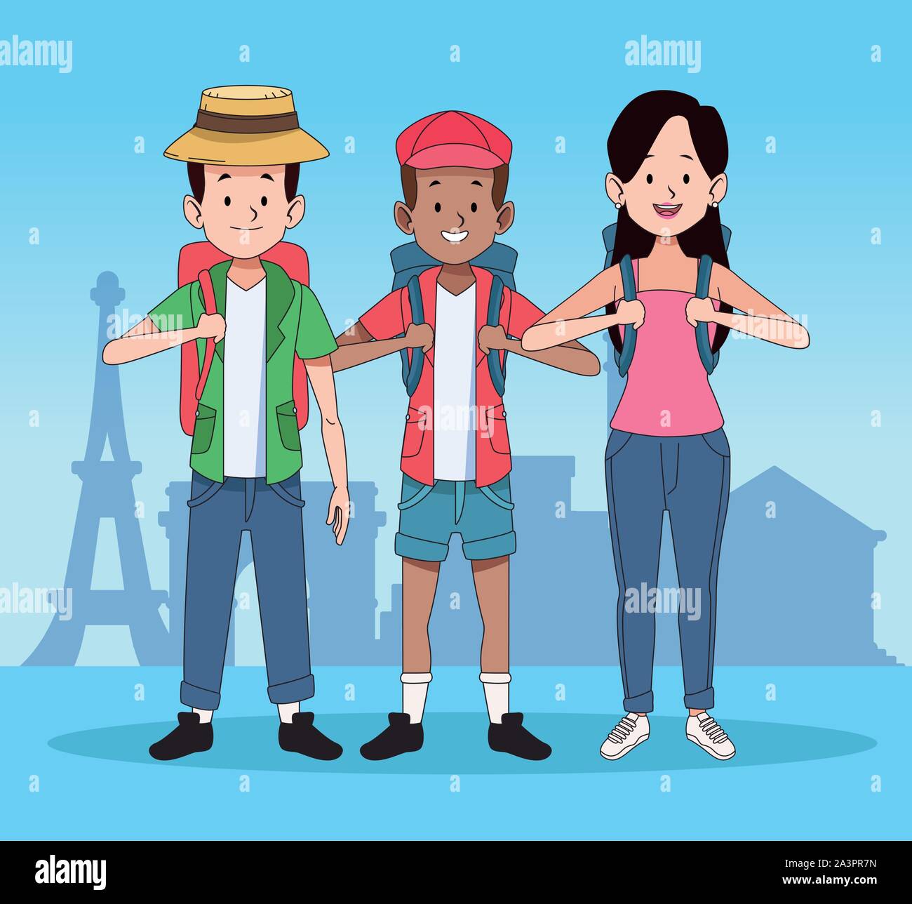 Cartoon Tourists and world travel design Stock Vector Image & Art - Alamy