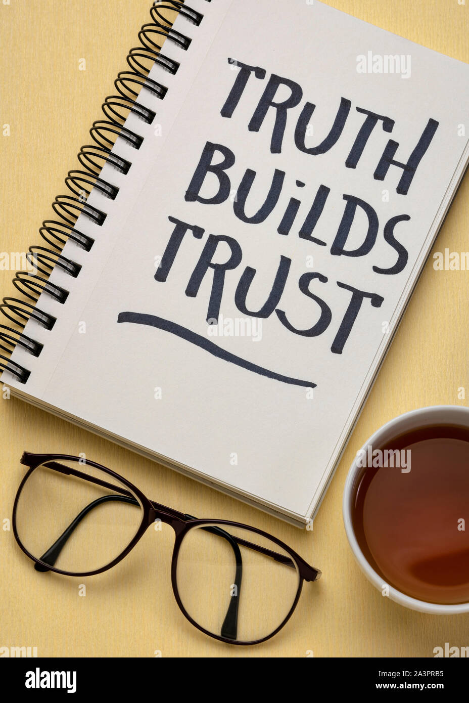 Truth builds trust inspirational quote - handwriting in a sketchbook ...