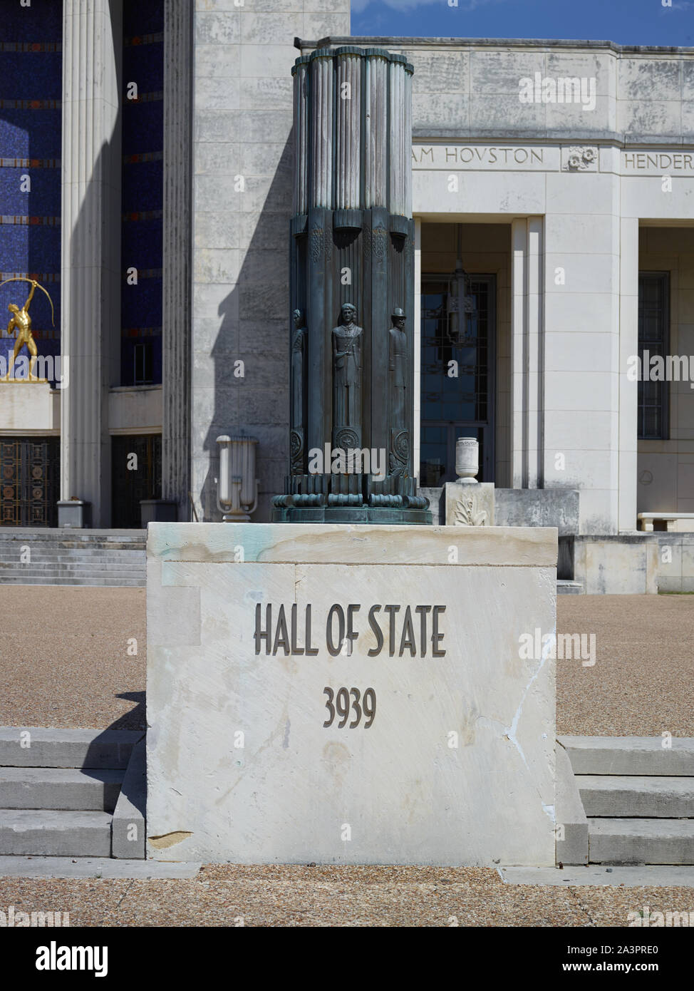 Stairway pedestal at the Hall of State at Fair Park, site of the 1936 ...