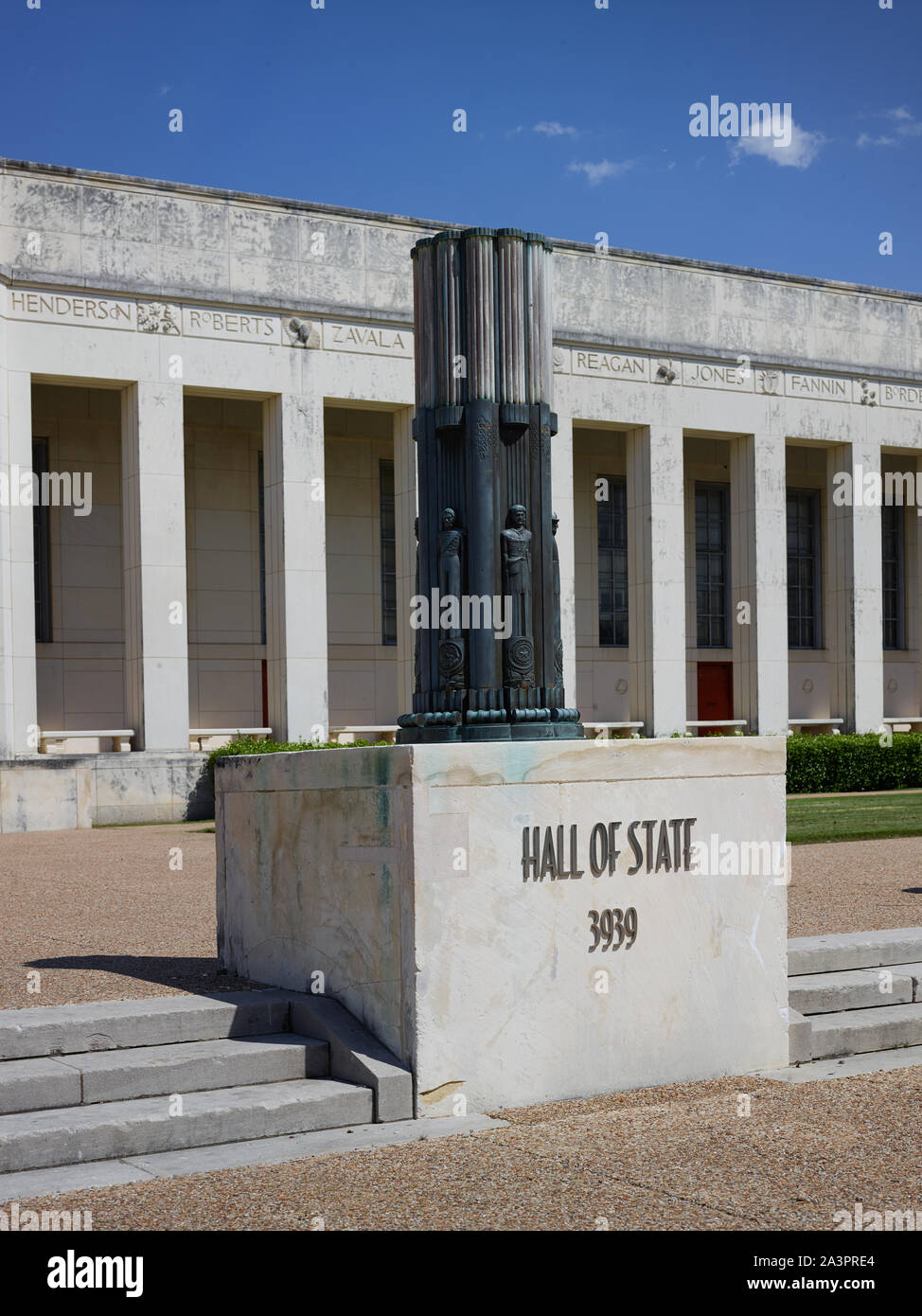 Stairway pedestal at the Hall of State at Fair Park, site of the 1936 ...