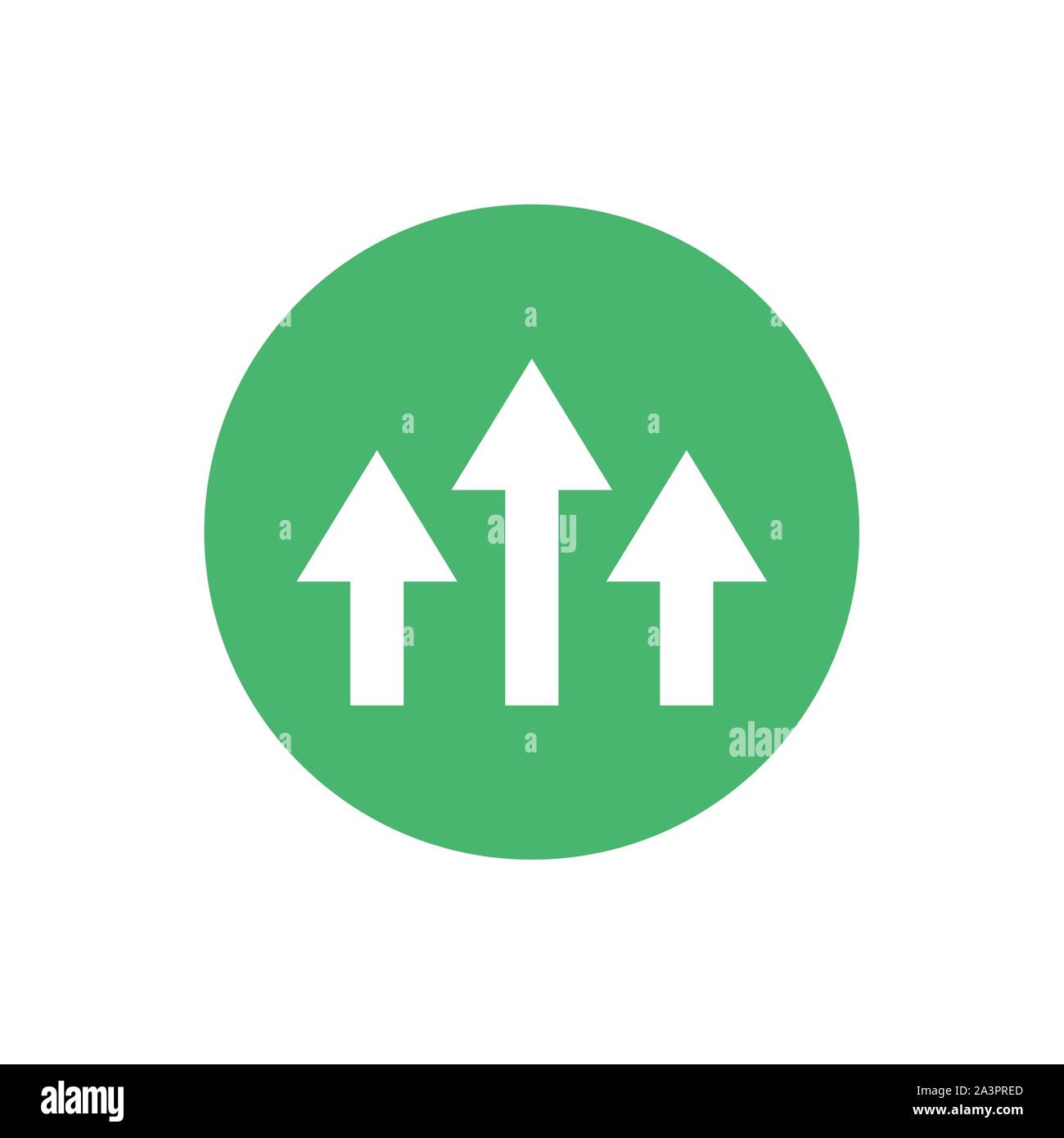 icon of three up arrow in color circle illustration Stock Vector Image ...