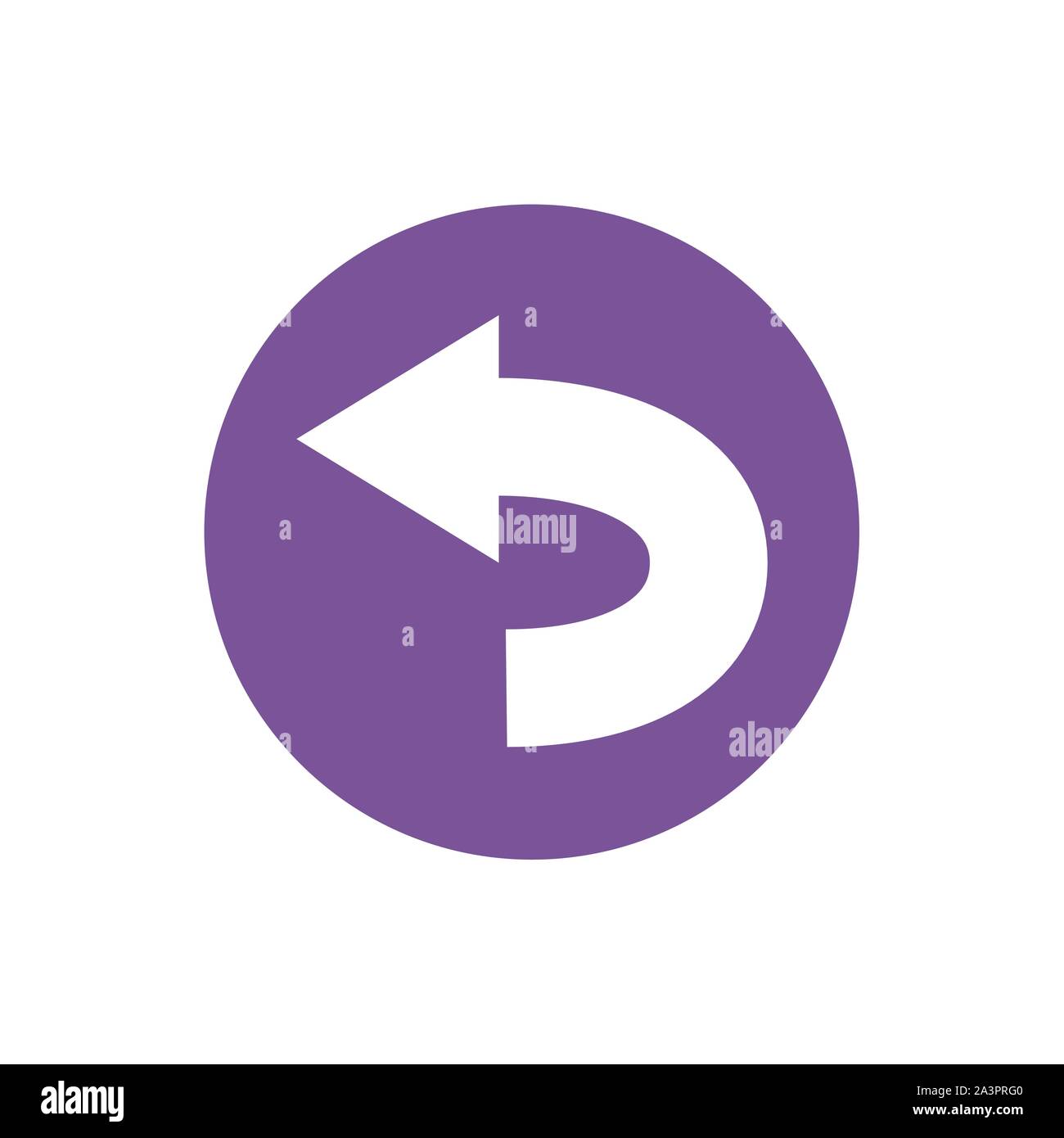 icon of left turn direction arrow in color circle illustration Stock ...